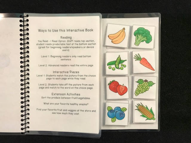 Fruits and Veggies and Food Sentence Starter Adapted Books (I Eat) - F ...