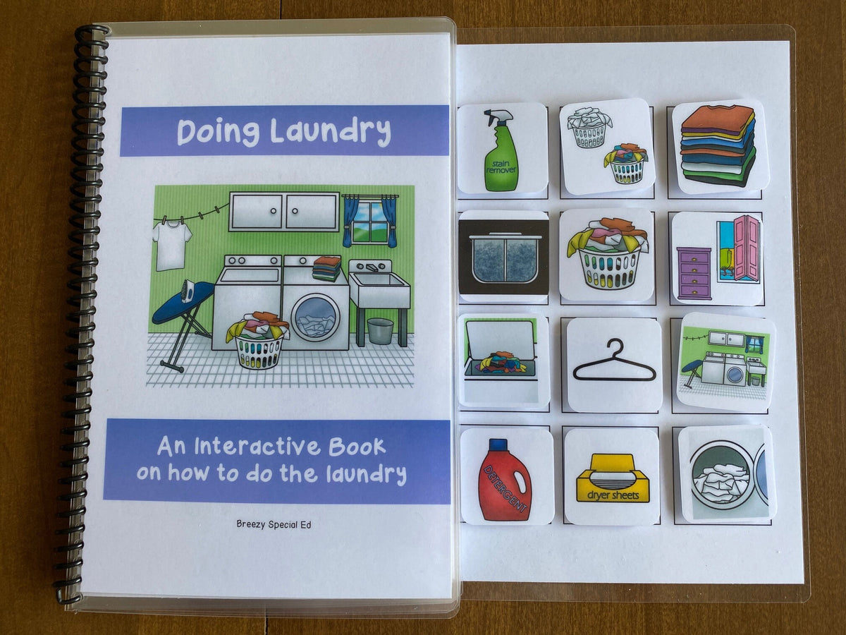 Laundry Task Analysis and Interactive Book for Special Ed with bonus w ...