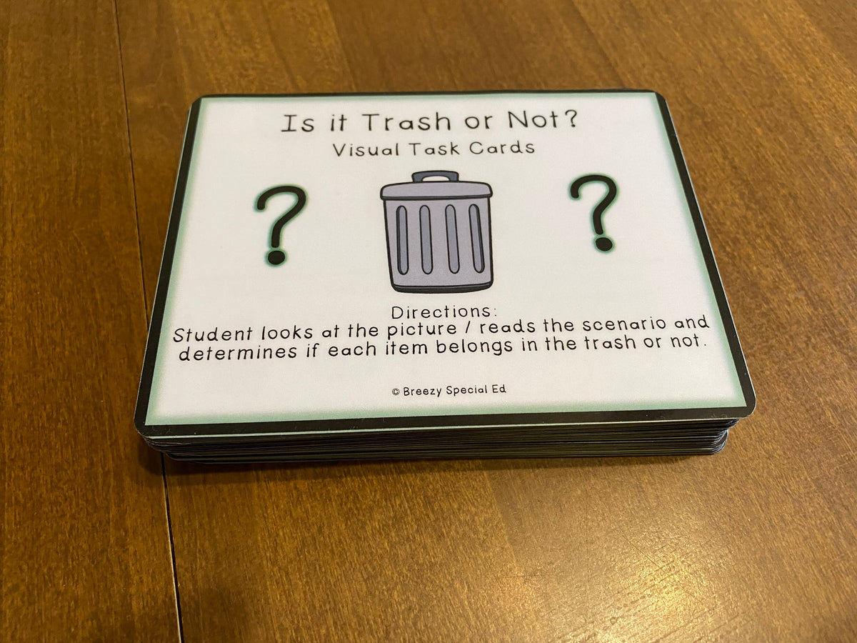 Trash or Not? Life Skill Visual Task Cards for Special Education ...