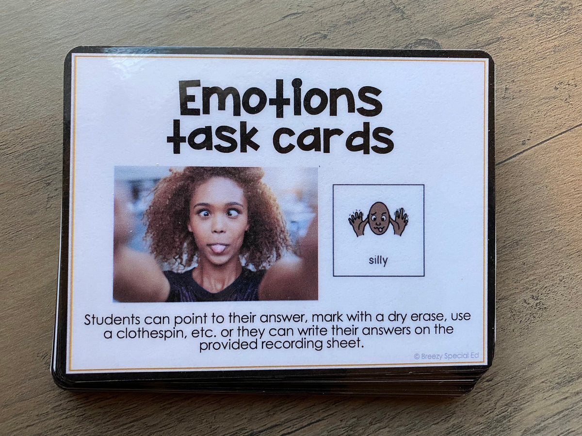 Emotions and Feelings task cards for autism and special education ...