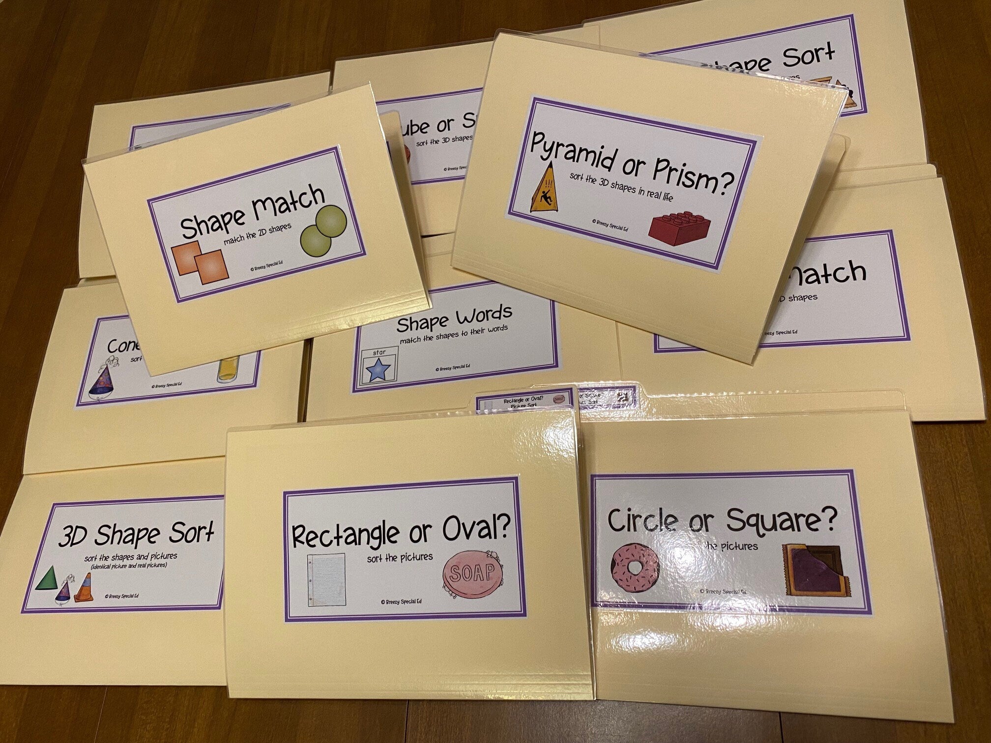Shape File Folders 2D and 3D - Great for Early Ed or Special Education ...