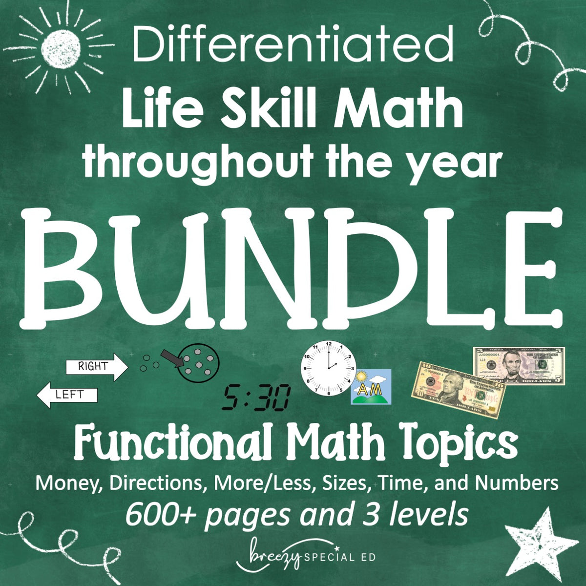 Differentiated Life Skill Math Pack BUNDLE for the YEAR {Special Ed ...