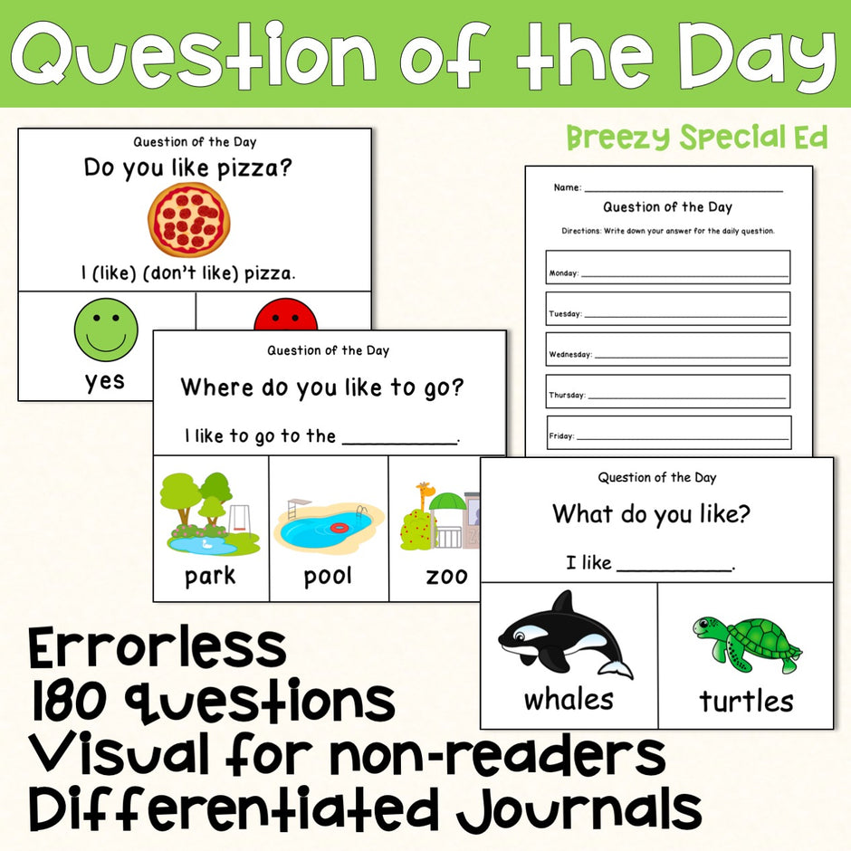 Daily Questions for Special Education Morning Work | Communication ...