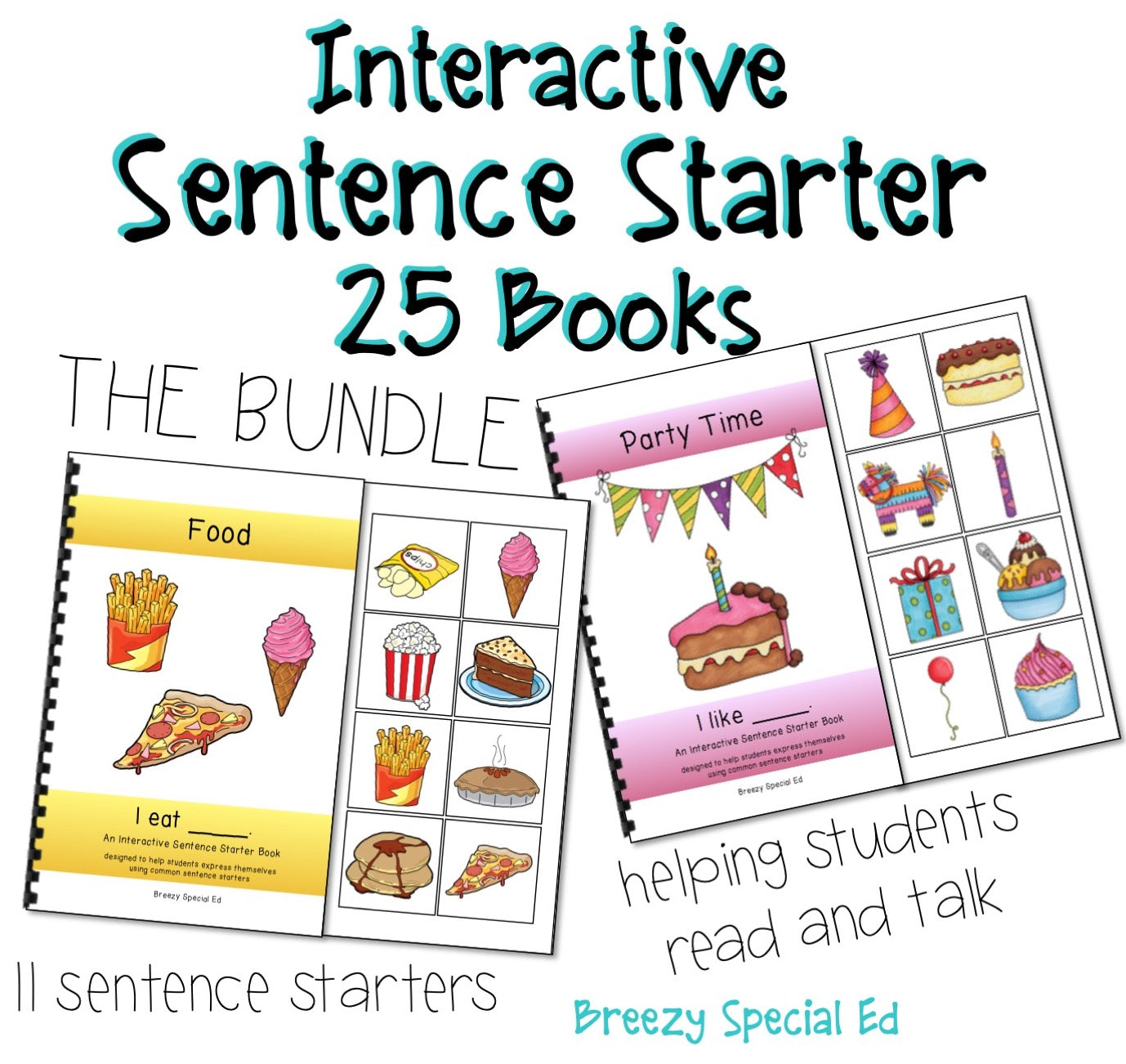 BUNDLE Interactive / Adapted Sentence Starter Books - special educatio ...
