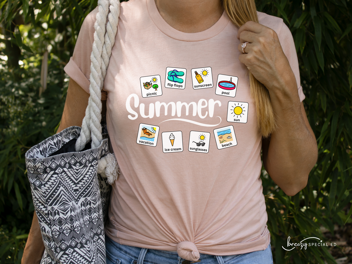 Summer Special Education Teacher Tee with Widgit Symbol Support ...