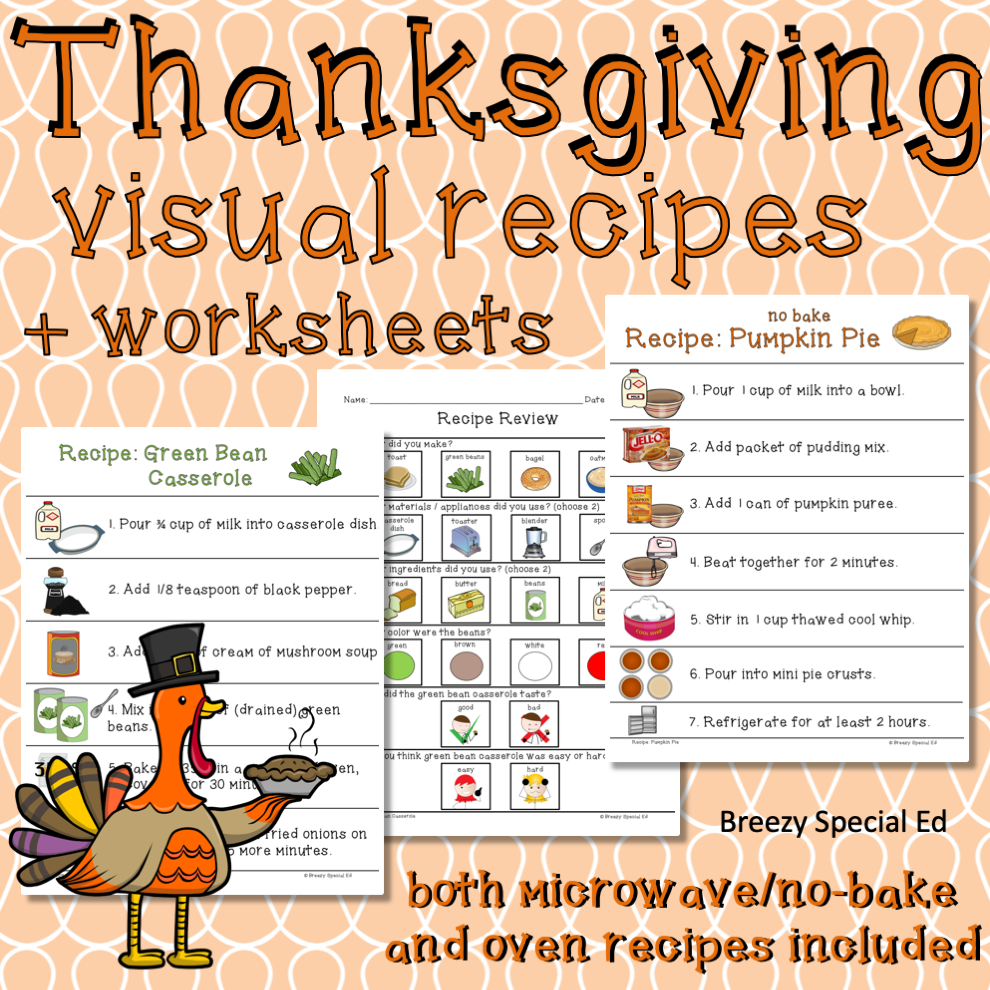 Thanksgiving Visual Recipes for Special Education – Breezy Special Ed