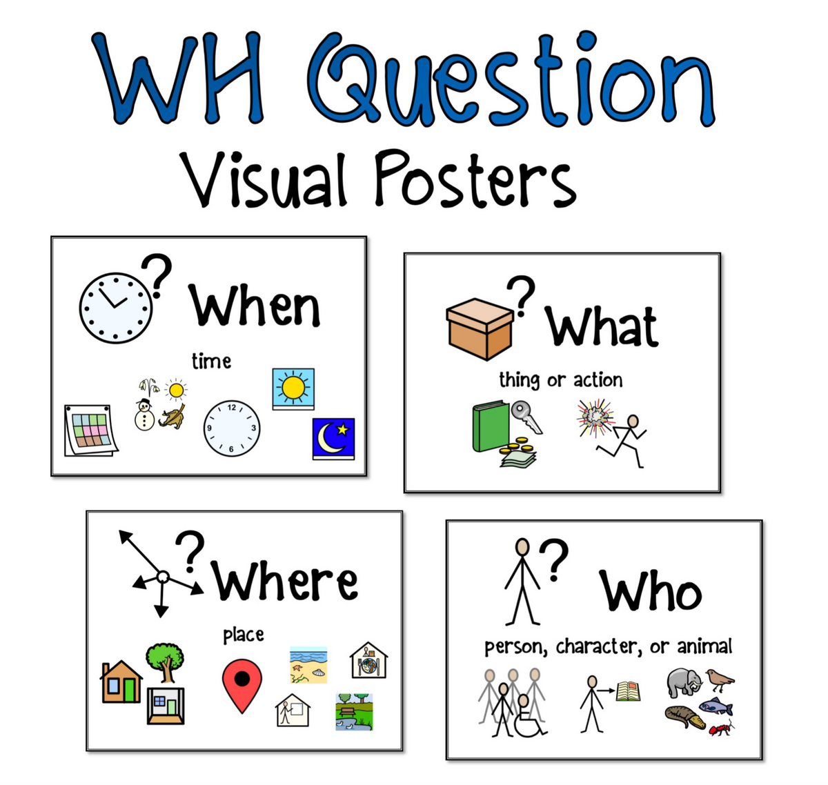 WH Question Task Cards Special Education | 200 Visual Cards – Breezy ...