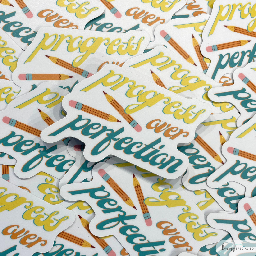 Progress over Perfection Sticker | Teacher Sticker | Special Education ...