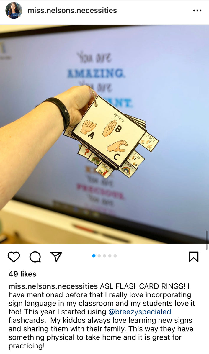 ASL (Sign Language) BUNDLE Visual Flashcard Dictionaries – Breezy ...