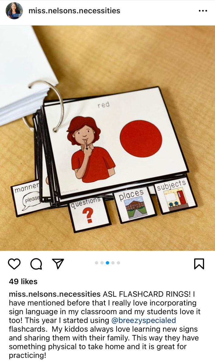 ASL (Sign Language) BUNDLE Visual Flashcard Dictionaries – Breezy ...