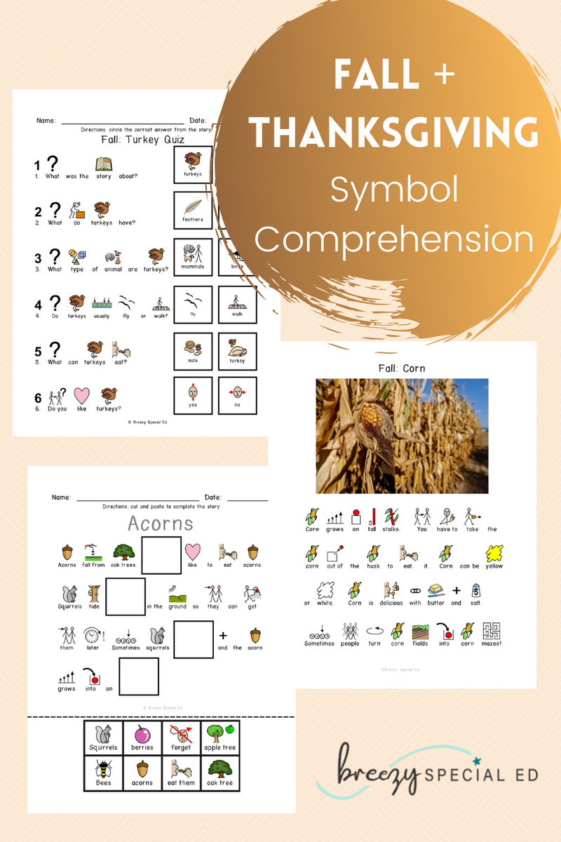 Thanksgiving / Fall - Symbol Supported Reading Comprehension for Speci ...