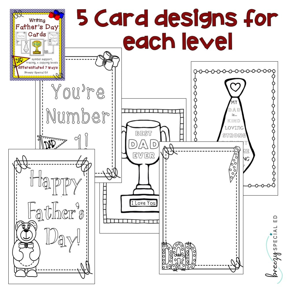 Father's Day Cards: Differentiated for ALL your Special Education Stud ...