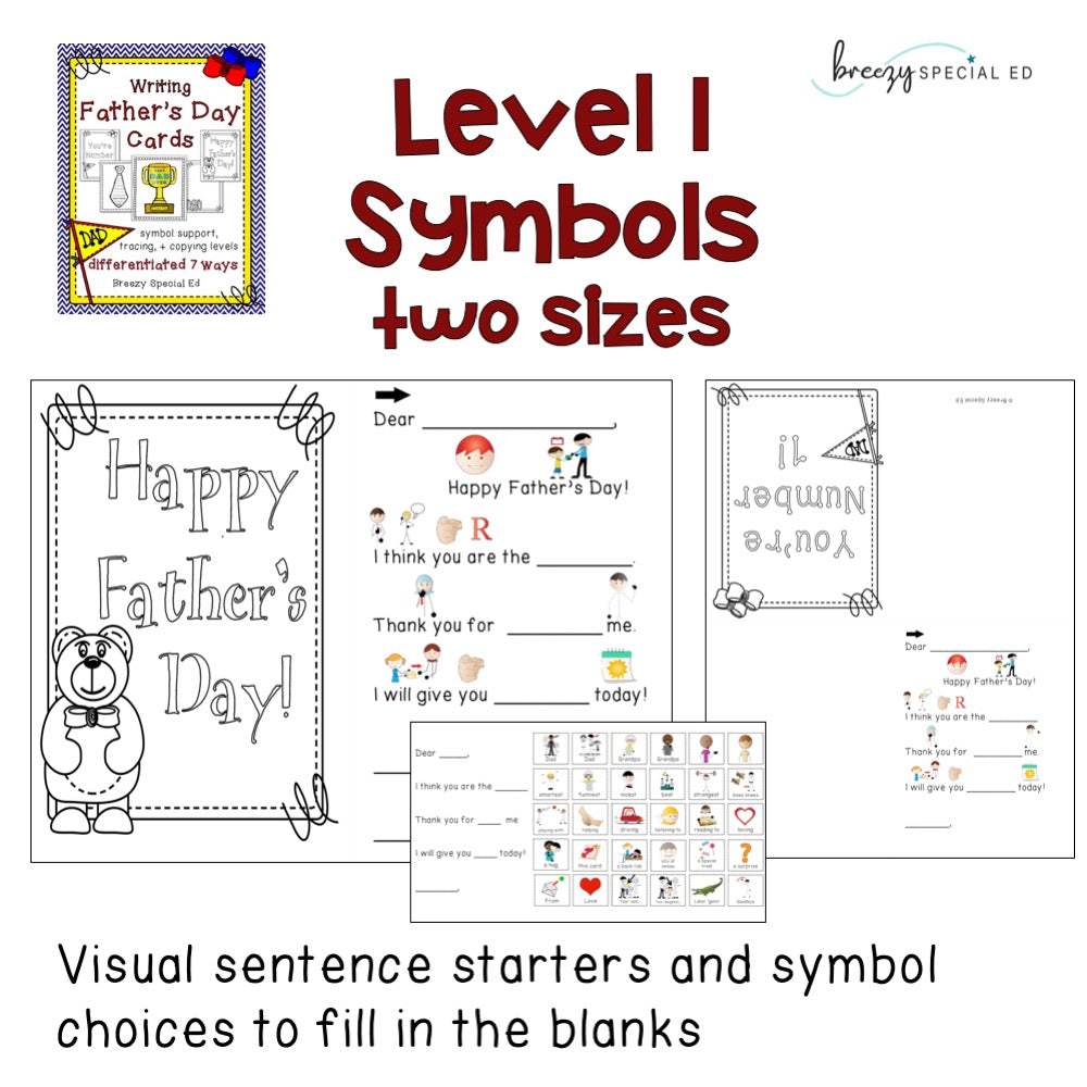 Father's Day Cards: Differentiated for ALL your Special Education Stud ...