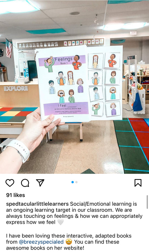 I Feel Feelings and Emotions Adapted Sentence Starter Books - Special ...