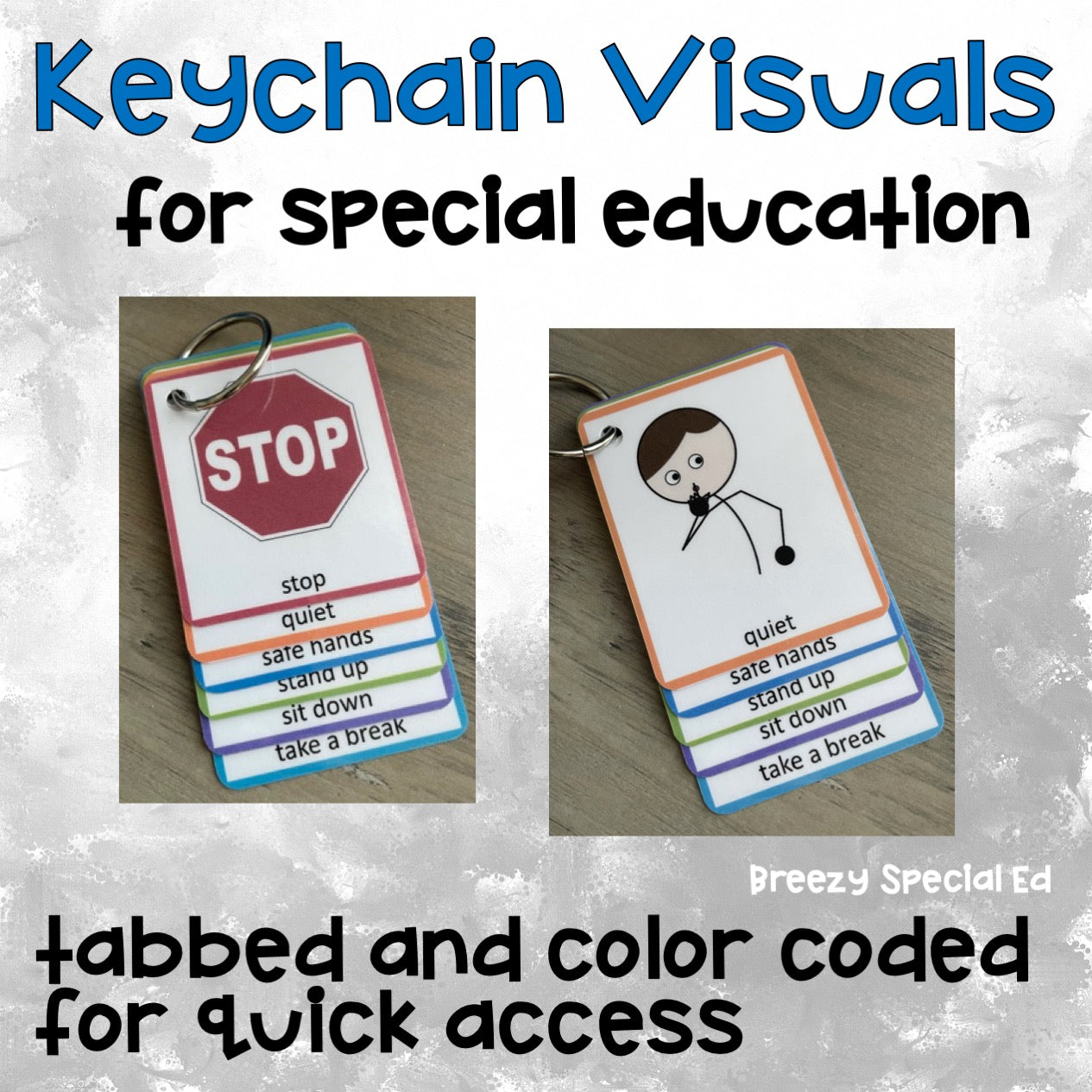Visual Rules Keychain / Lanyard for Special Education – Breezy Special Ed
