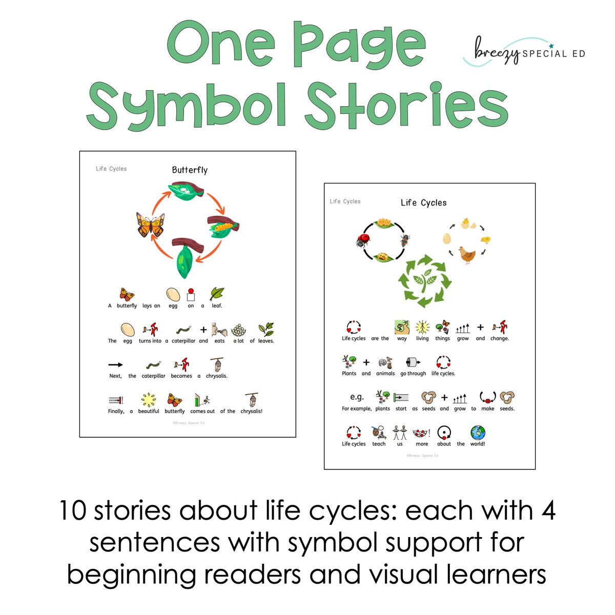 Life Cycles Symbol Supported Reading Comprehension for Special Ed ...