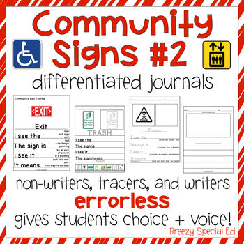 Community Signs 2 - Leveled Journal Writing for Special Education ...