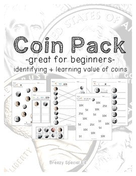Money Math (Coins) Identification and Value Worksheets – Breezy Special Ed