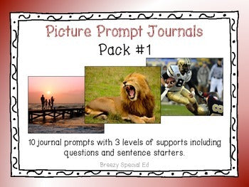 Picture Prompts 1 - Leveled Journal Writing for Special Education - Pa ...