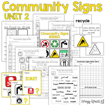 Community Signs Games and Worksheets - Unit 2 - for Special Education ...