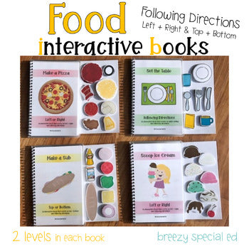 Food Adapted Books Following Directions (Left / Right and More) for Sp ...