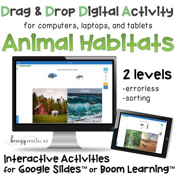 Distance Learning: Animal Habitats Interactive Activities for Special ...
