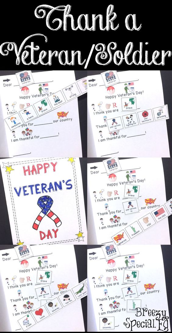 Veterans Day / Soldier Cards: Differentiated for ALL your Special Ed S ...