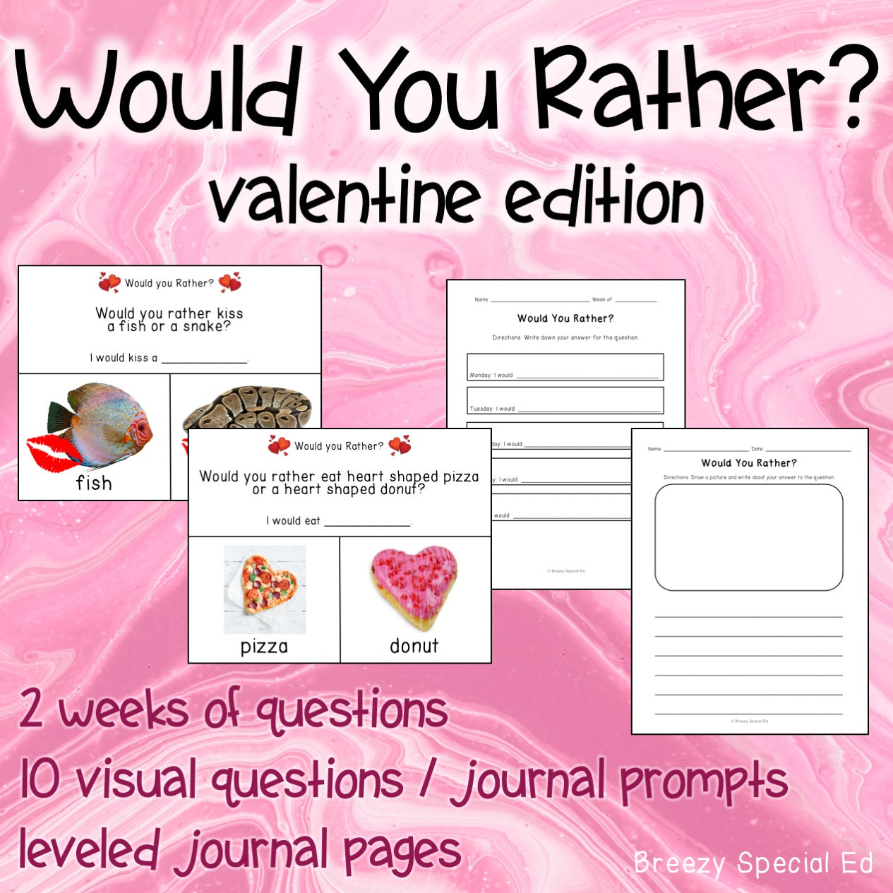 Would You Rather? Valentine Questions + Journal Prompts – Breezy Special Ed